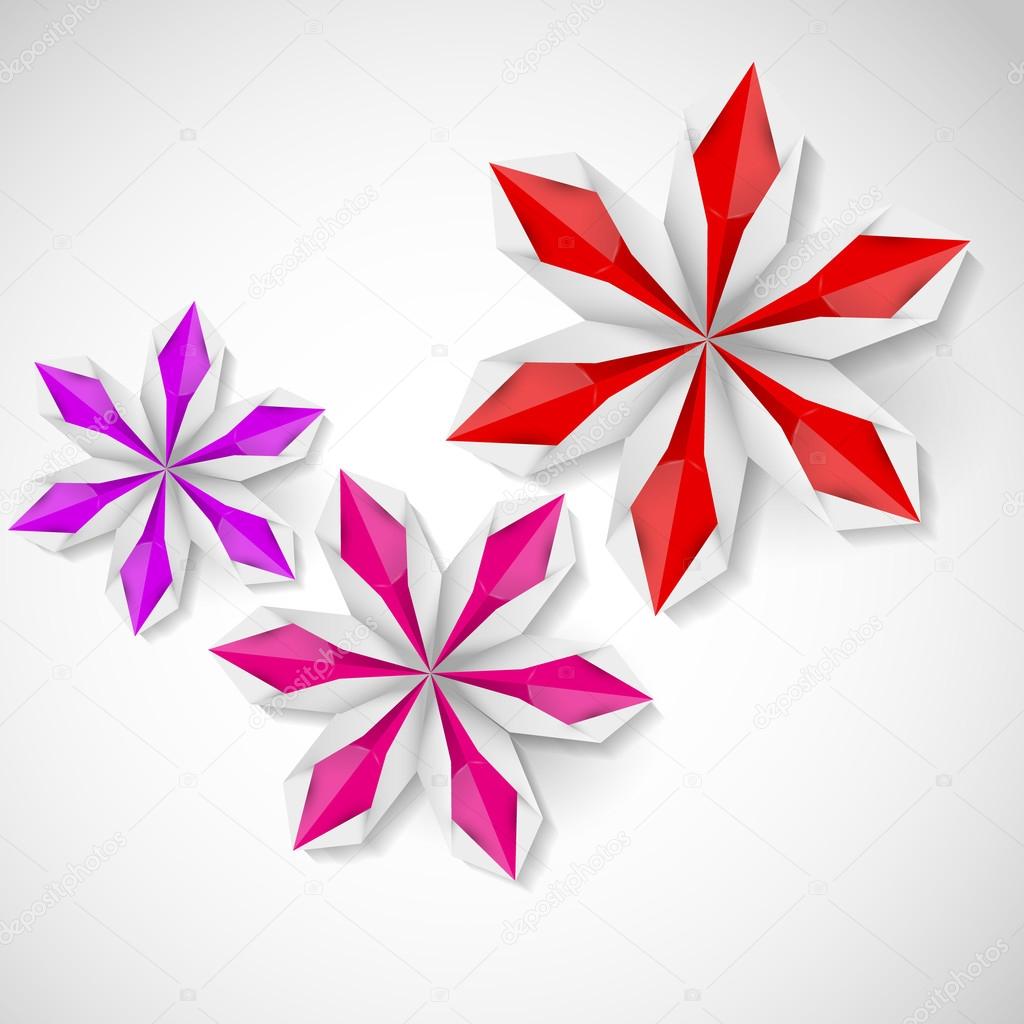 Flowers origami on a white background Stock Vector by ©Droidworker 87575482
