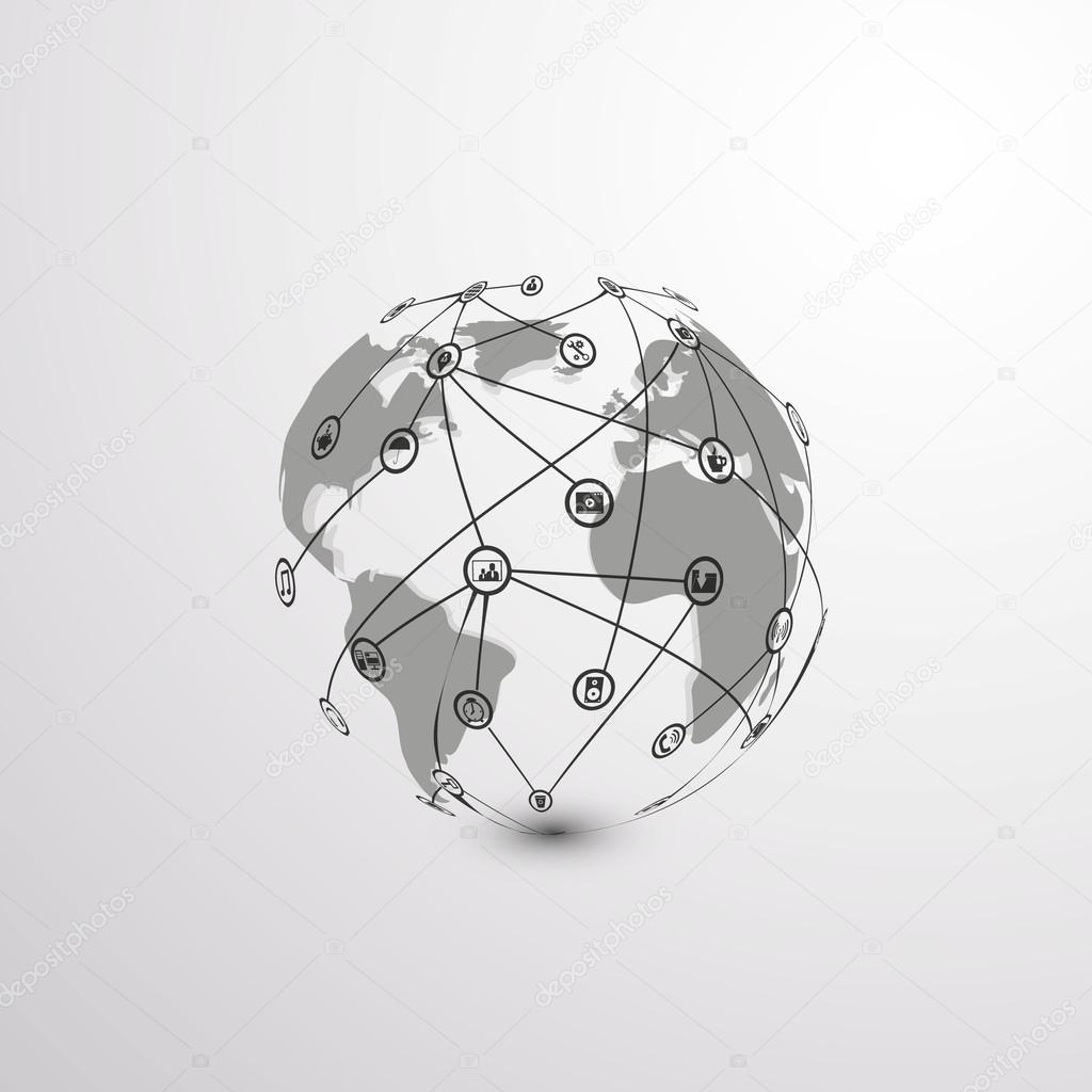 Networks Globe Design Stock Vector By ©droidworker 87579074