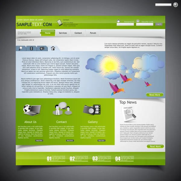 Website Template Design Stock Vector by ©Droidworker 87572914