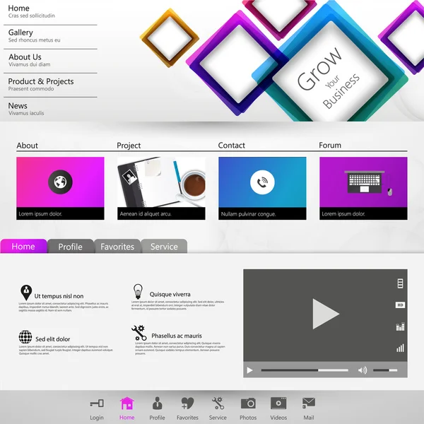Website Template Design Stock Vector By ©droidworker 87587248