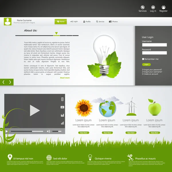 Eco Website Template Design Stock Vector Image by ©Droidworker #87588092