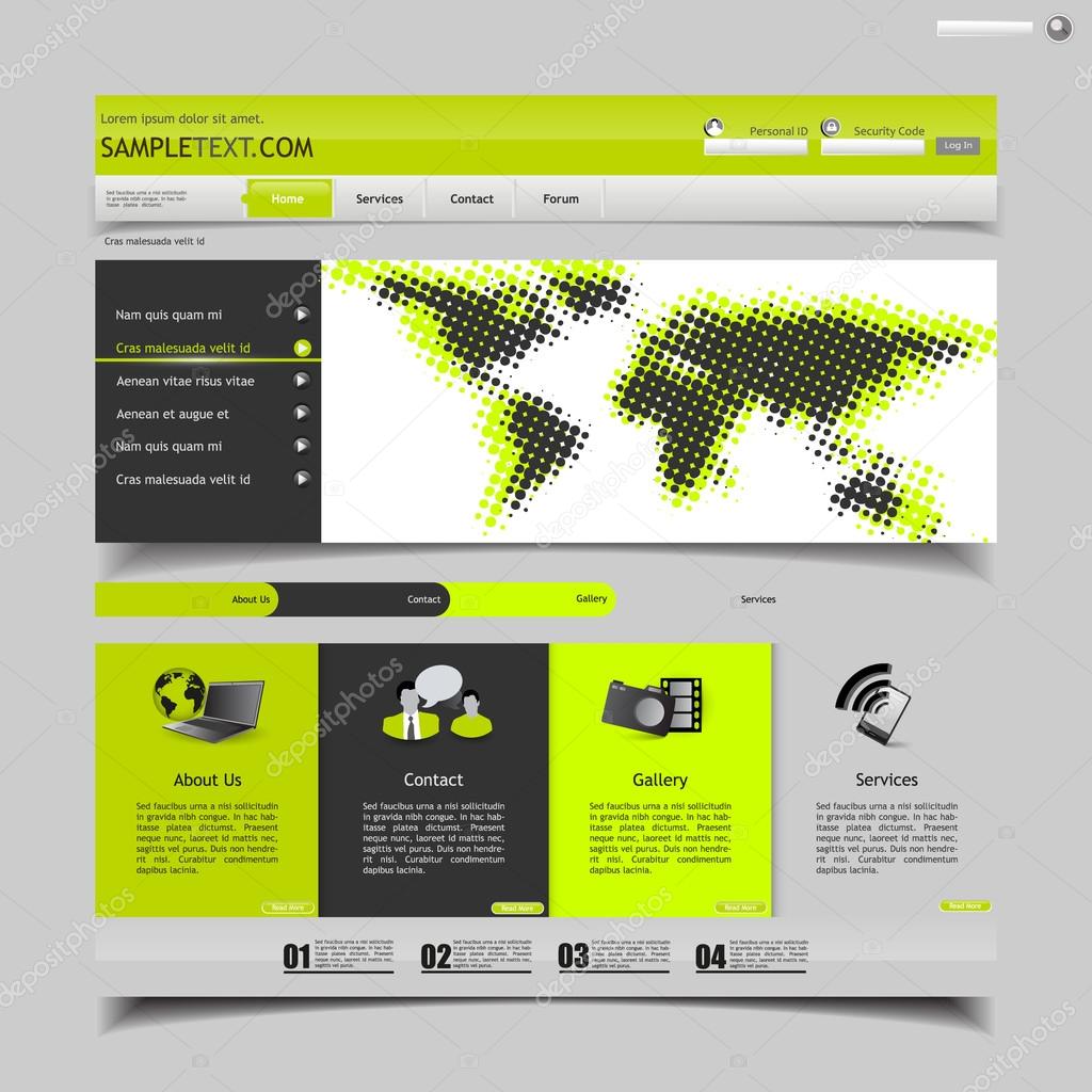 Website Template Design Stock Vector by ©Droidworker 87583946