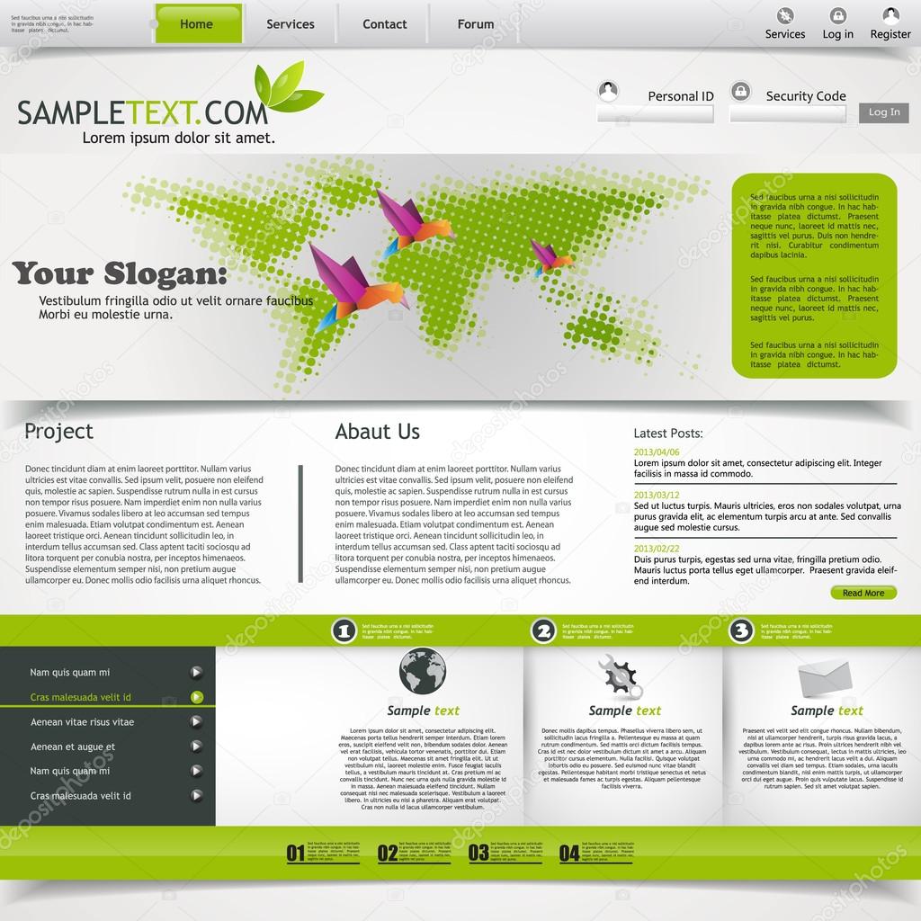 Website Template Design Stock Vector by ©Droidworker 87584174