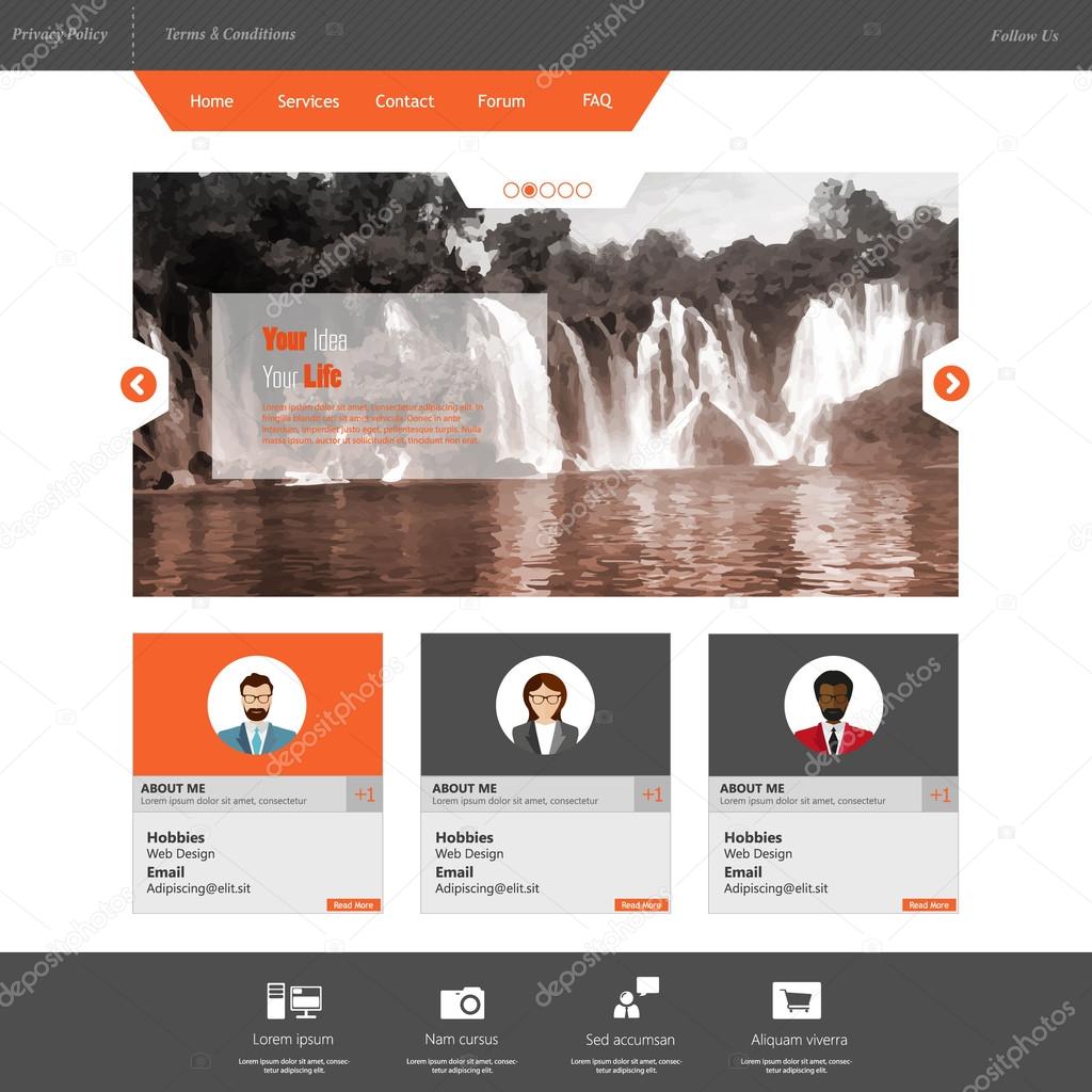 Website Template Design Stock Vector by ©Droidworker 87590032