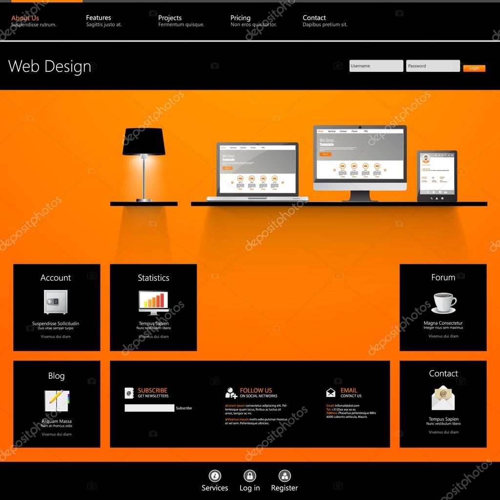 Diseño de plantilla web Vector de stock #87597402 de ©Droidworker