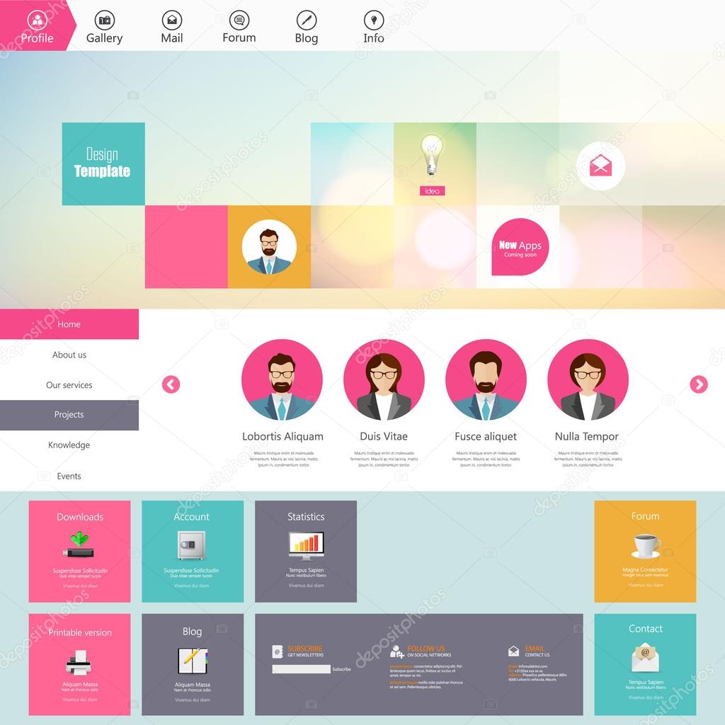 Website Template Design Stock Vector Image by ©Droidworker #87597520