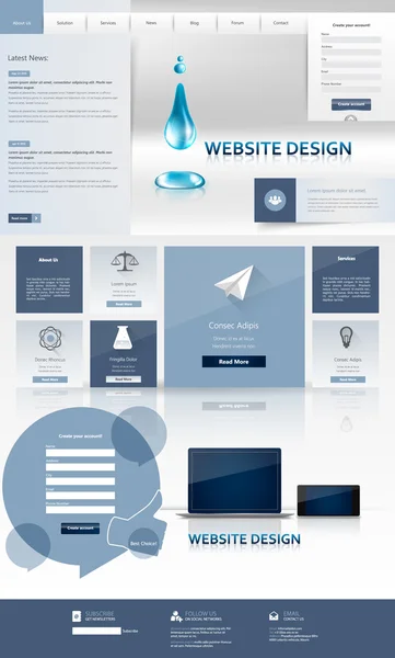 Website Template Design Stock Vector by ©Droidworker 87654456