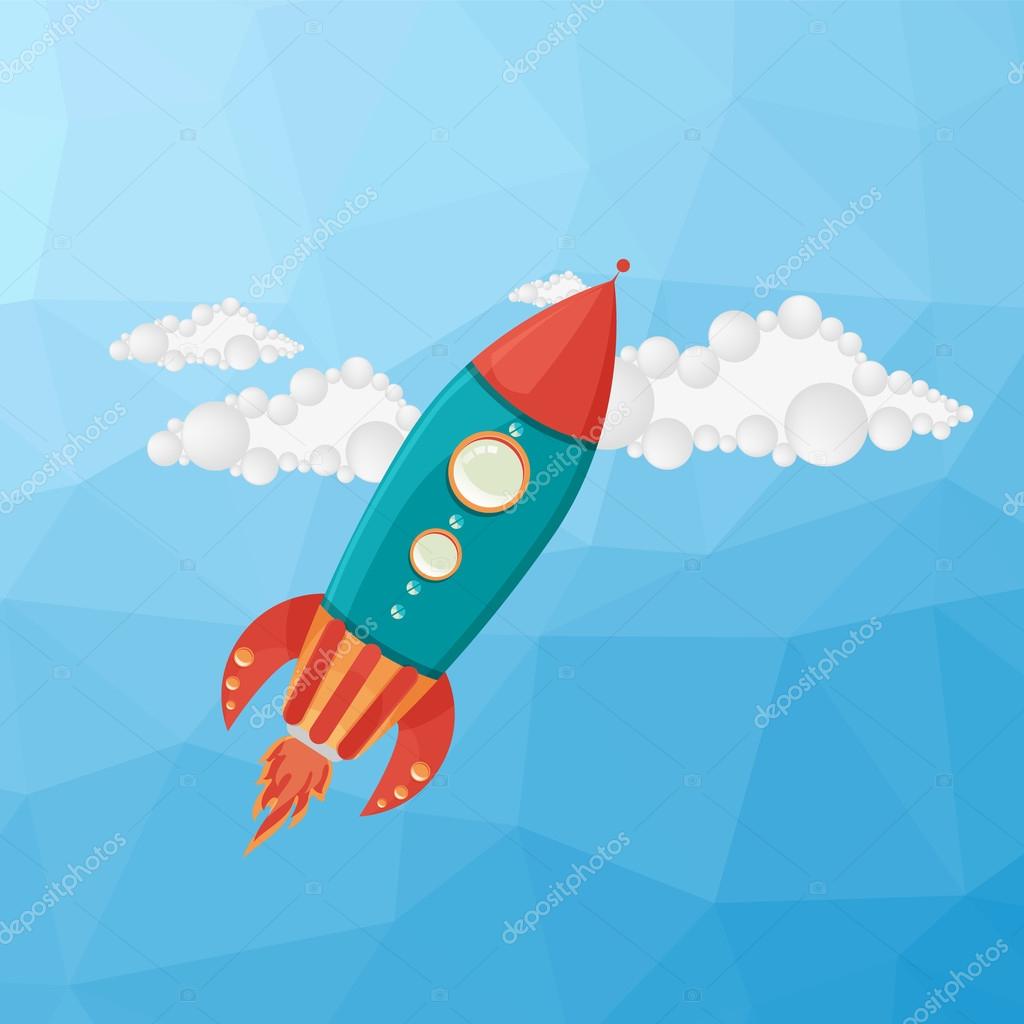 Rocket launch background. Stock Vector by ©Droidworker 87650200