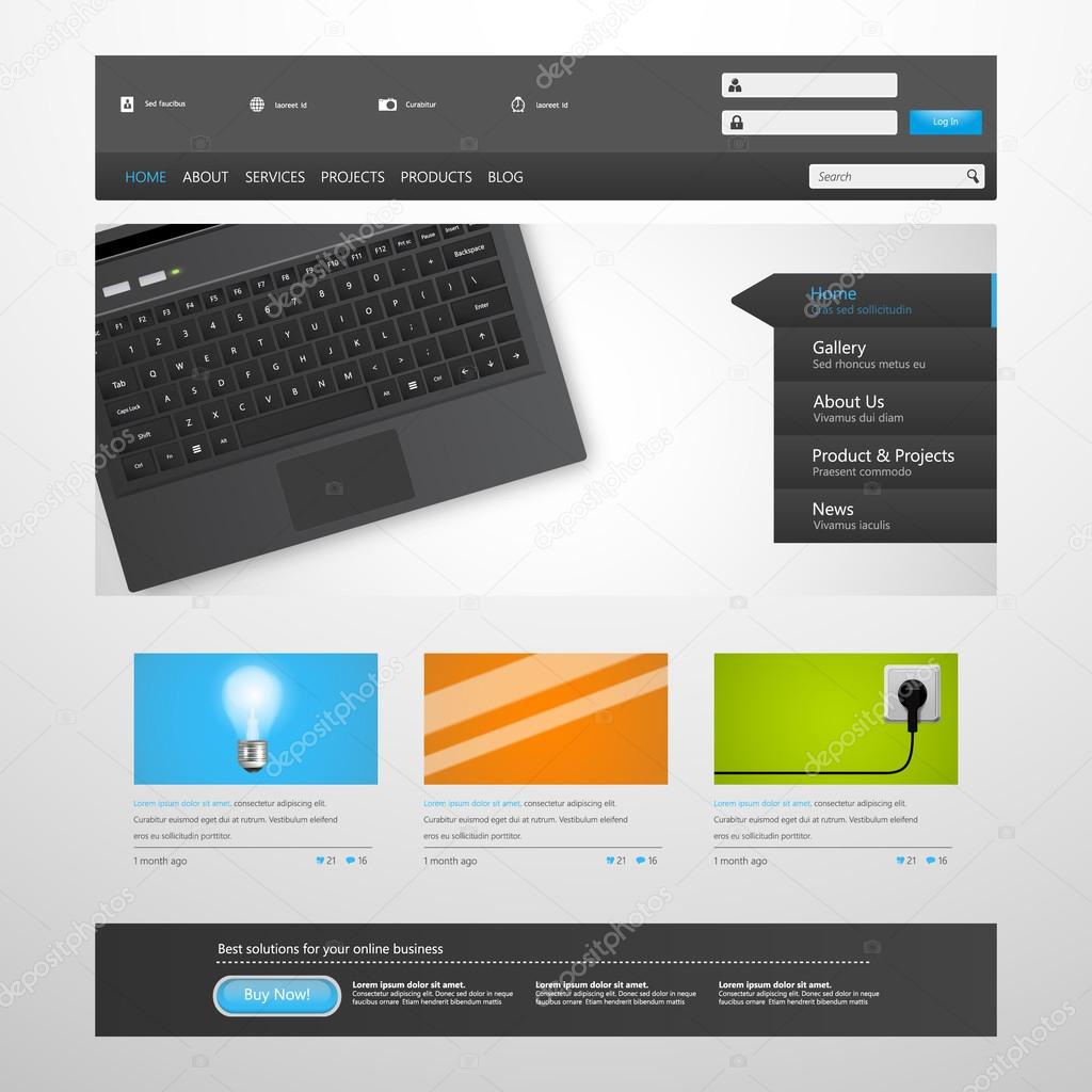 Diseño de plantilla web Vector de stock #87655530 de ©Droidworker