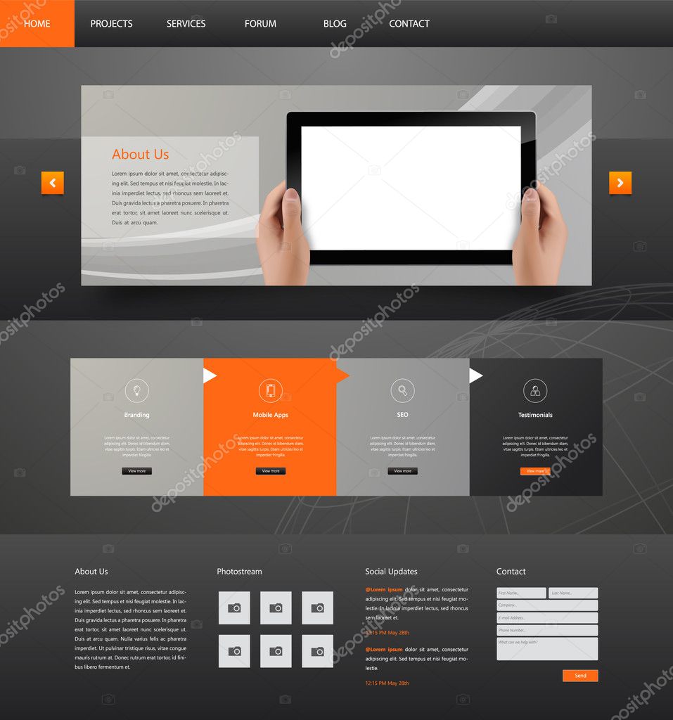 Diseño de plantilla web Vector de stock por ©Droidworker 87659320