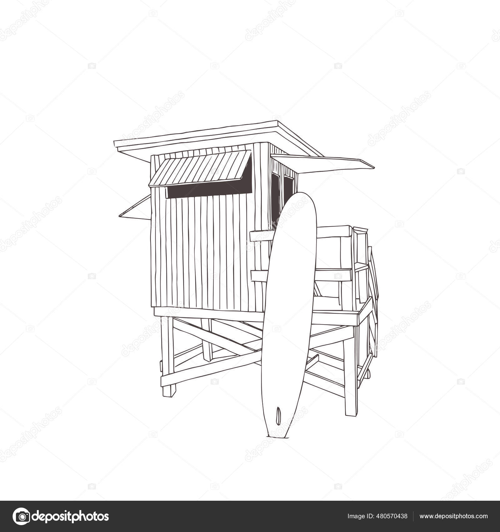 Lifeguard observation tower station on the beach Stock Vector by ...