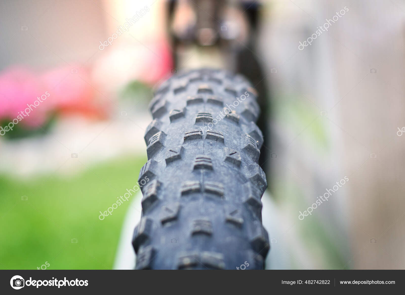 Closeup Image Bicycle Mountain Bike Tire — Stock Photo © robdragan ...