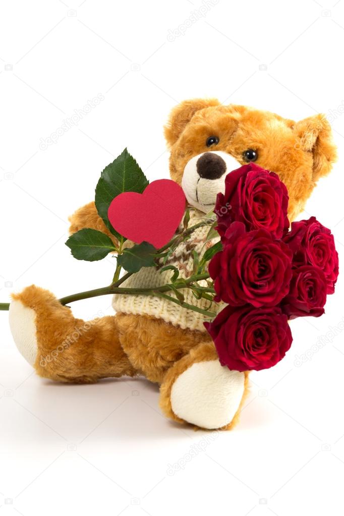 Teddy Bear With Roses