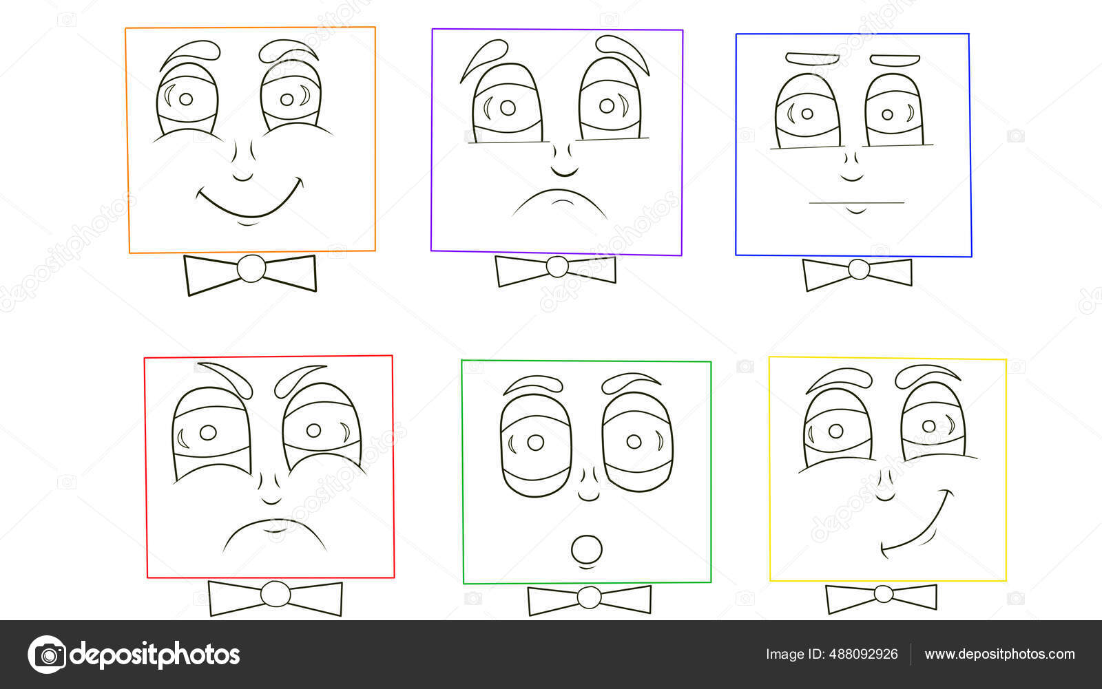 Different Emotions Painted Square Face — Stock Photo © Mister.Fox ...