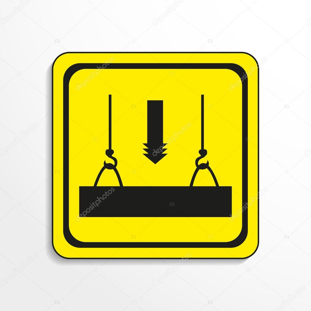 Señal de peligro. Artículos pesados. Icono del vector. 2022