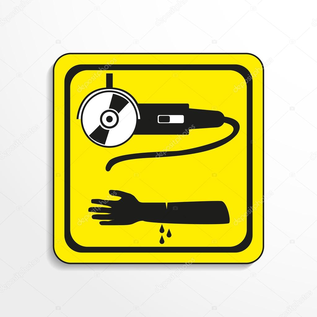 Señal de peligro. Trabajo de corte. Icono del vector. 2023