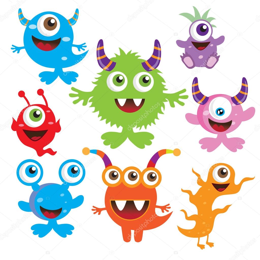 Funny monster vector illustration Stock Vector by ©Clipartlana 106202376