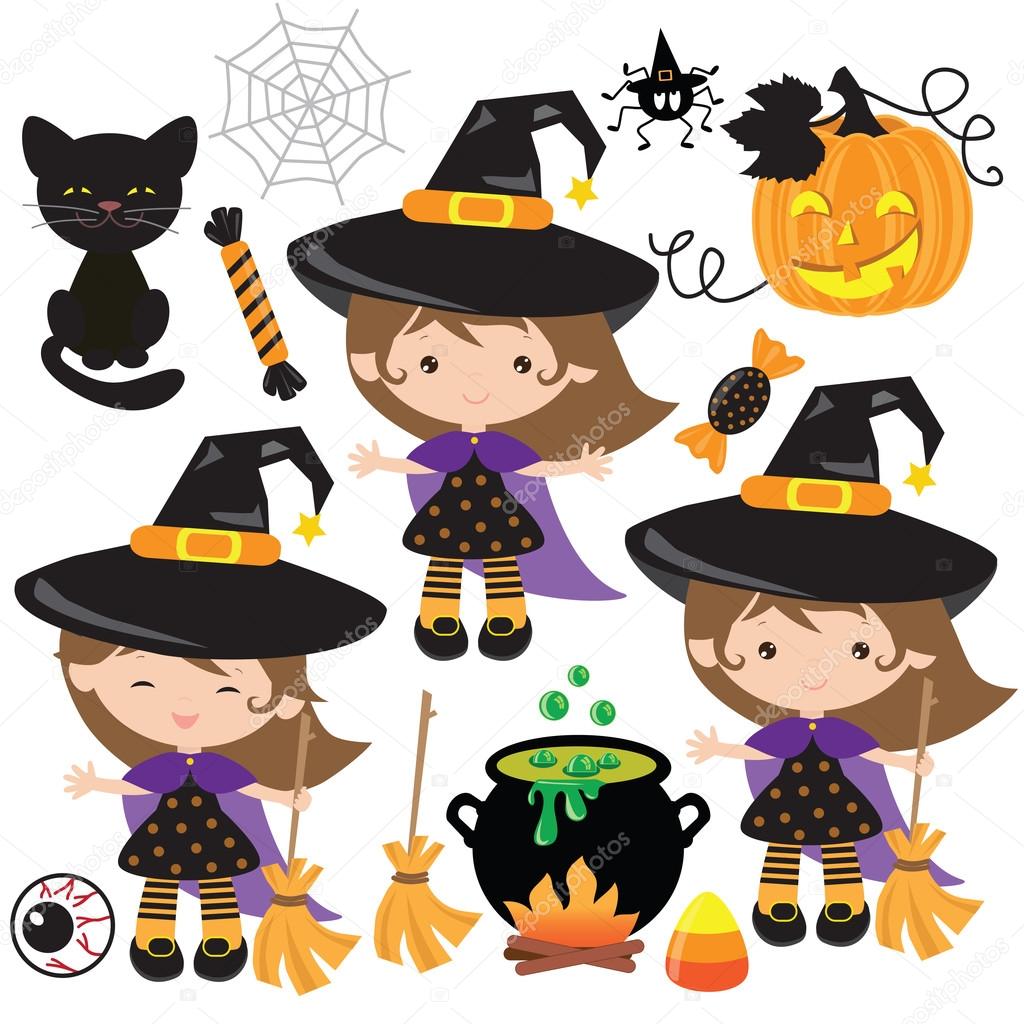 Halloween bruja vector ilustración Vector de stock por ©Clipartlana ...