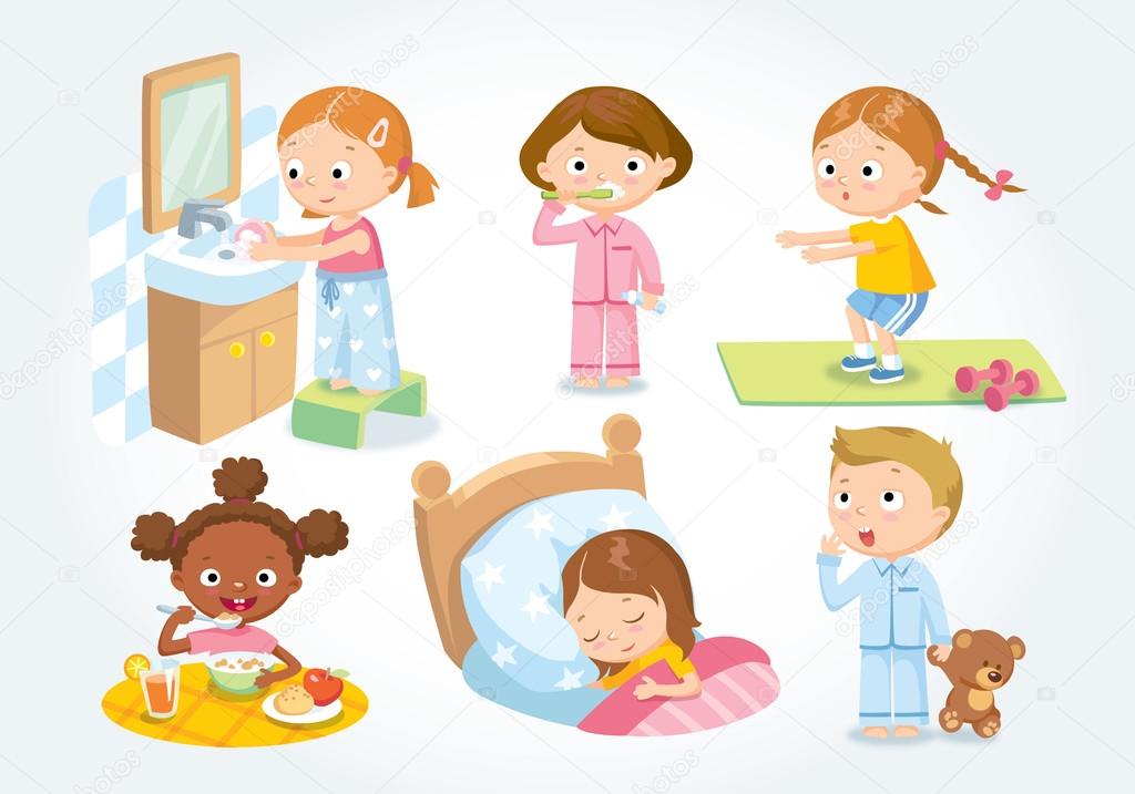 Image vectorielle Routine quotidienne des enfants par ©olga1818 - 110338664