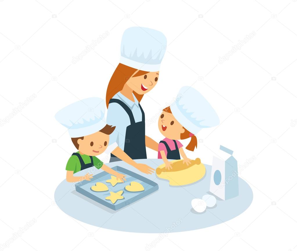 Mom Cooking Vector