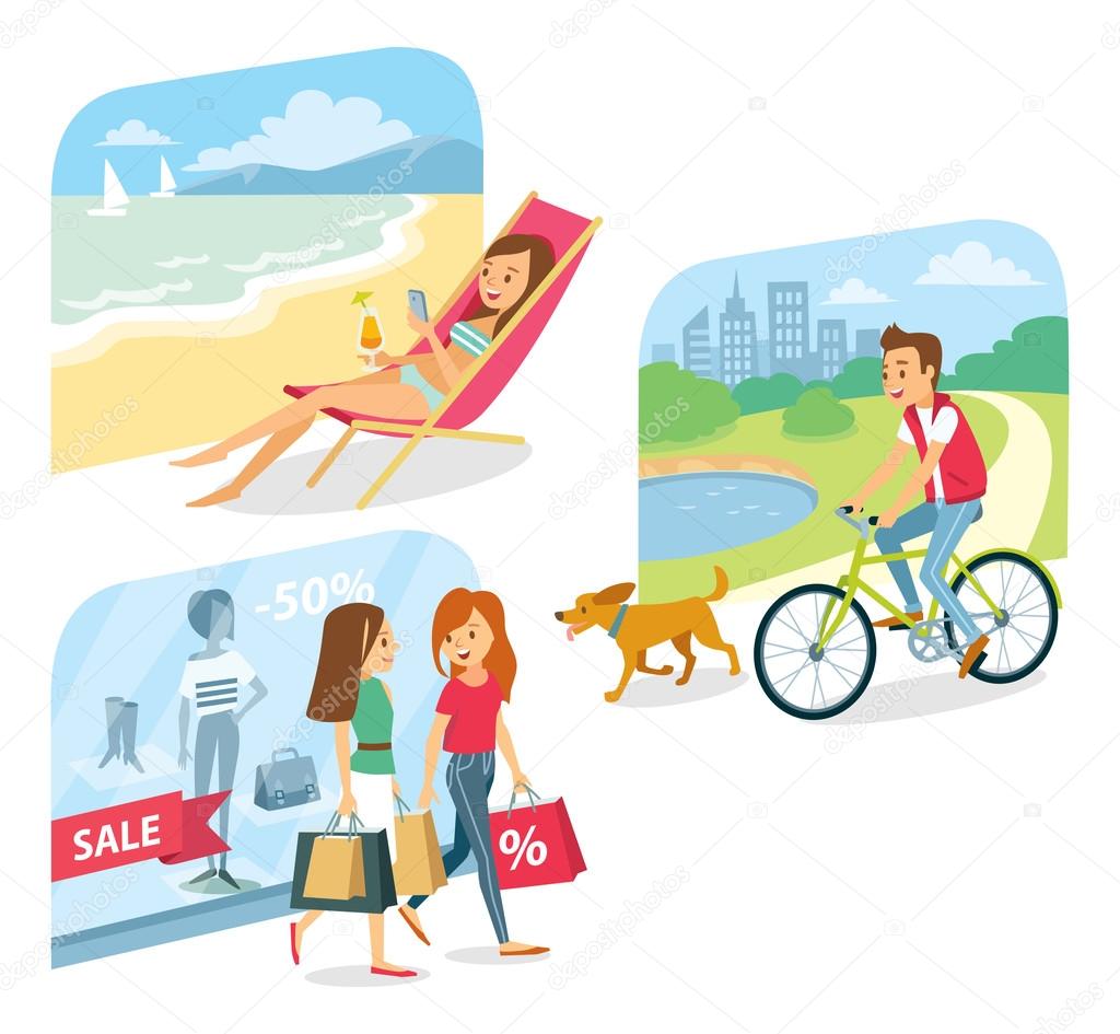 People spare time Stock Vector Image by ©olga1818 #110339154