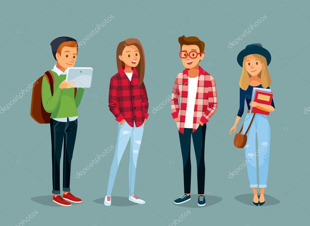 Set of students illustration Stock Vector Image by ©olga1818 #110341528
