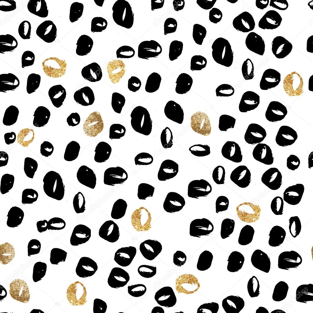 Gold Glitter Polka Dot Background