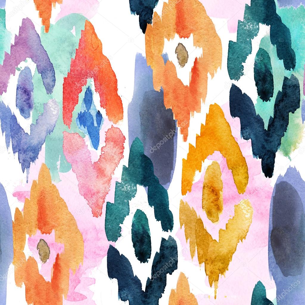 Watercolor pattern of ornamental elements — Stock Photo © holaholga ...