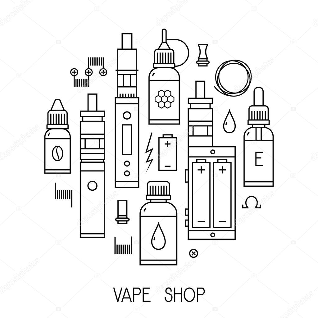 Vape icons in thin line Stock Vector Image by ©Shiffarigum #105643618