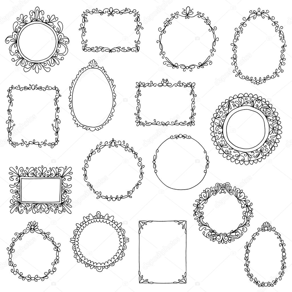 Hand drawn rococo frames — Stock Vector © AmmaShams #101004466