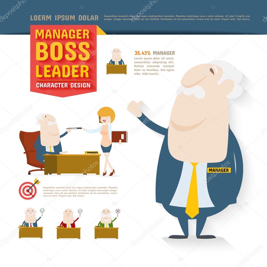 Manager, Boss, Leader, Character Design Stock Illustration by ...