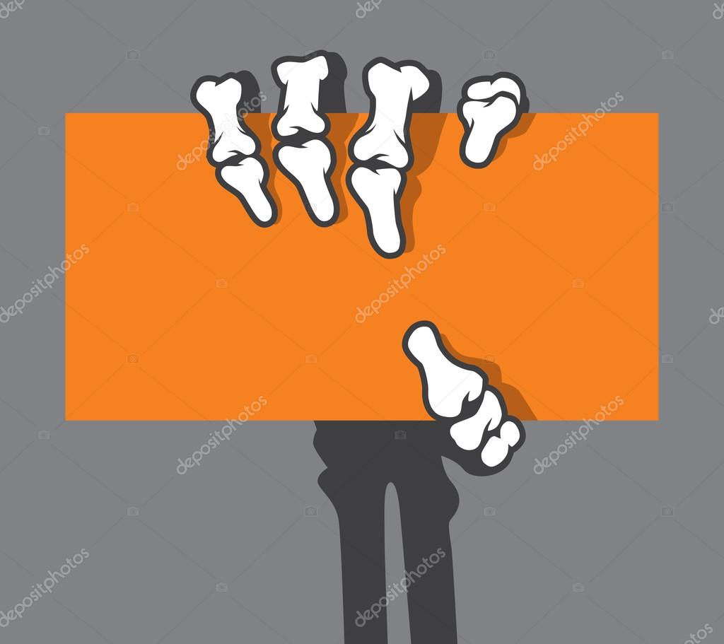 Skeleton hand holding business card, credit card Stock Vector by ©4ek ...