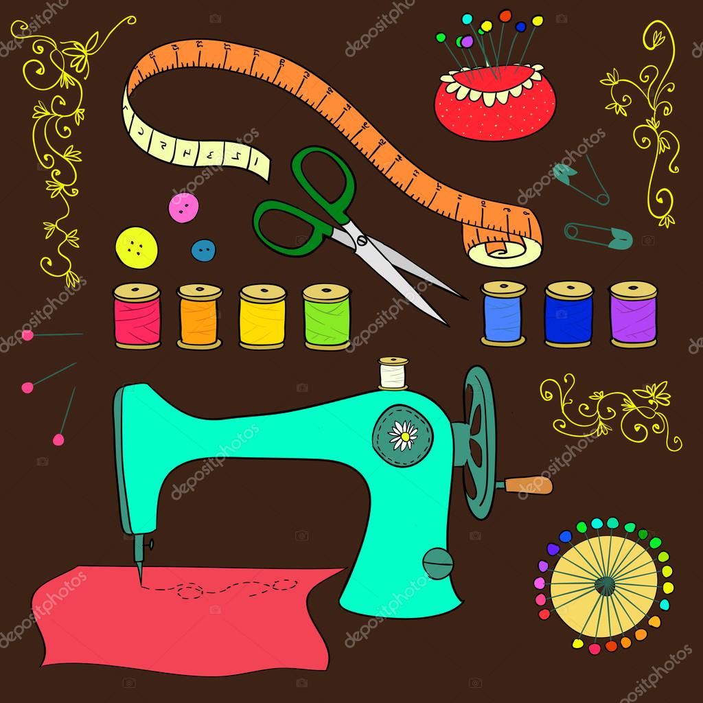 Sewing and needlework background Stock Vector Image by ©Ksuxa-muxa ...