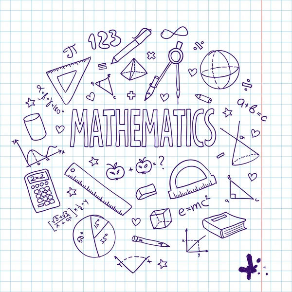 Hand drawn vector school set, mathematics. Cn be used for your design ...
