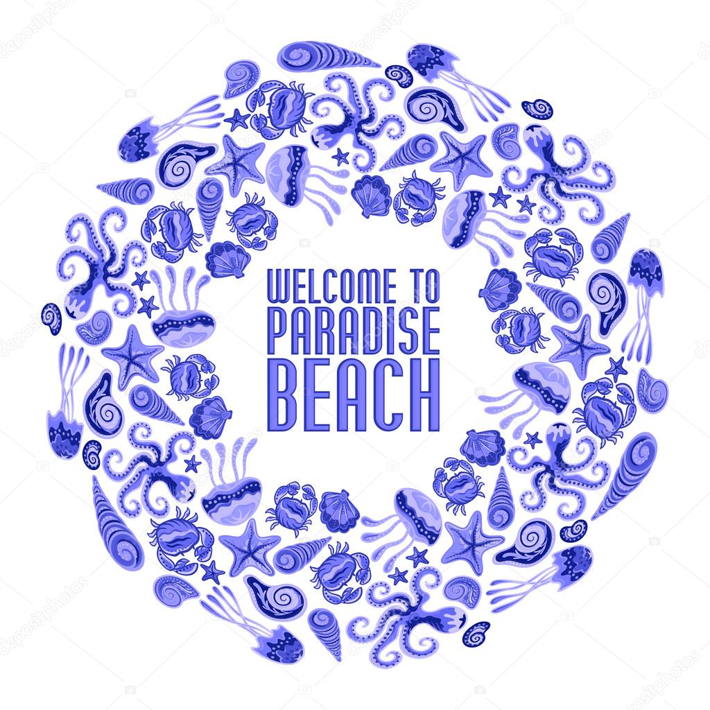 Blue Seashell Border