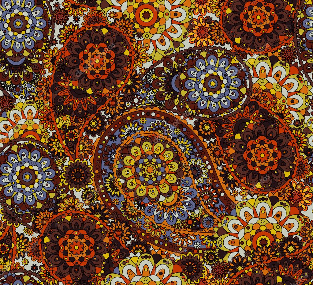 Traditional paisley pattern silk headscarf sample. Eastern cloth ...