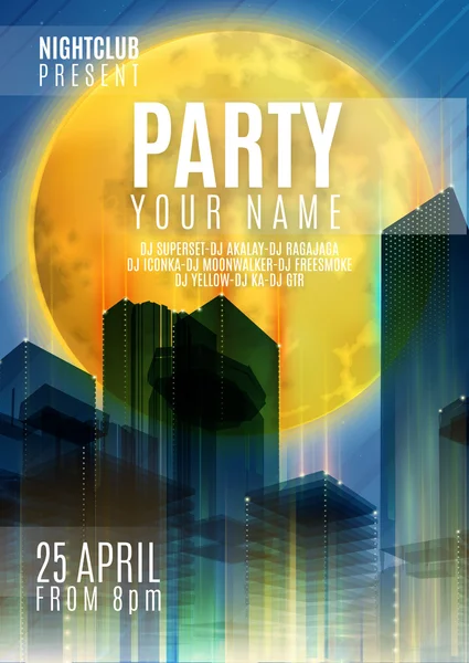 Dance Party Poster Background Template - Vector Illustration — Stock ...