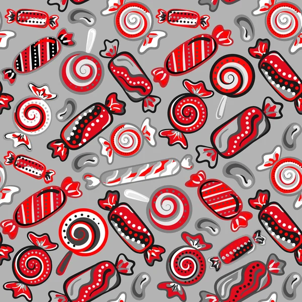 Seamless background with various candies. Vector illustration. Bright ...