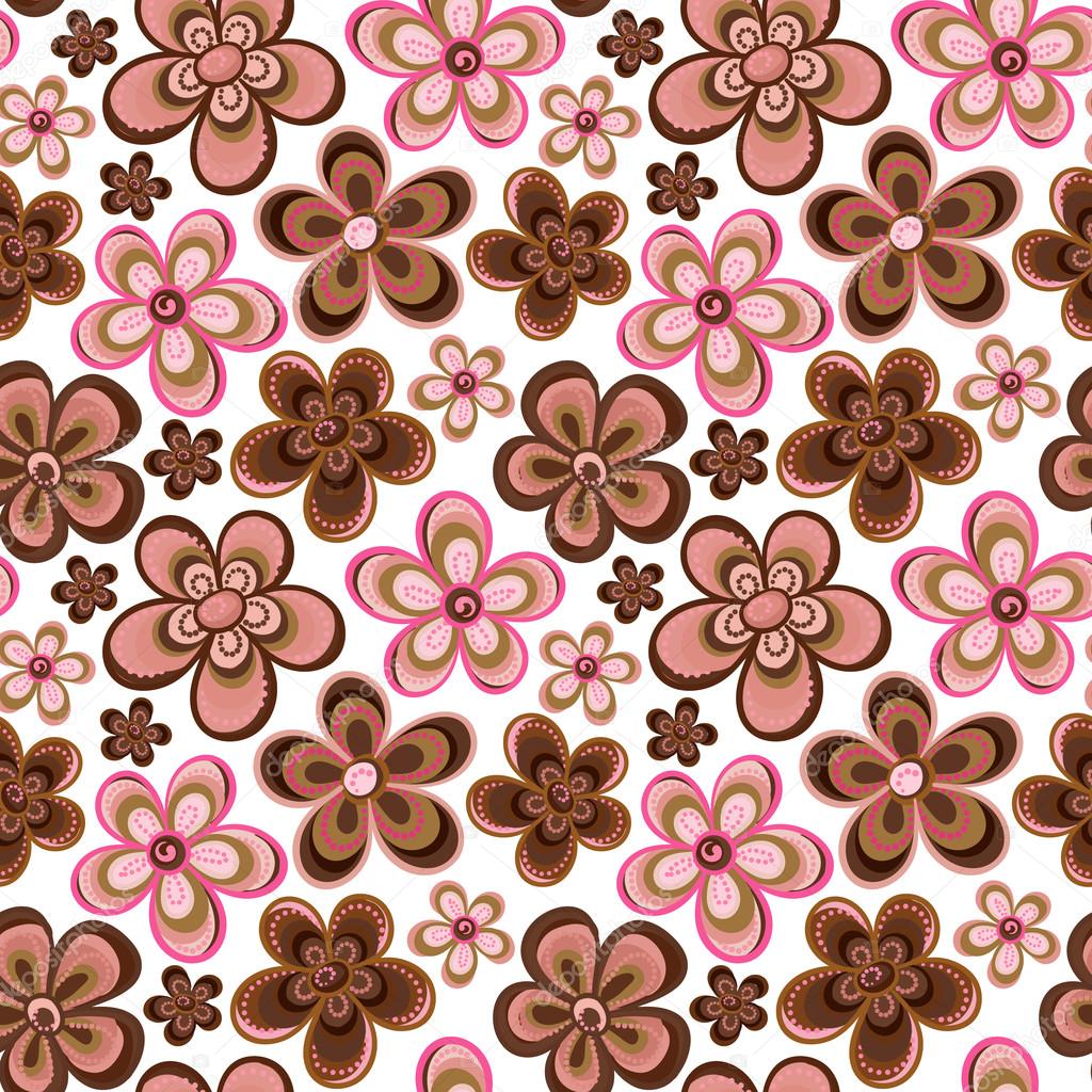 Pink And Brown Floral Background