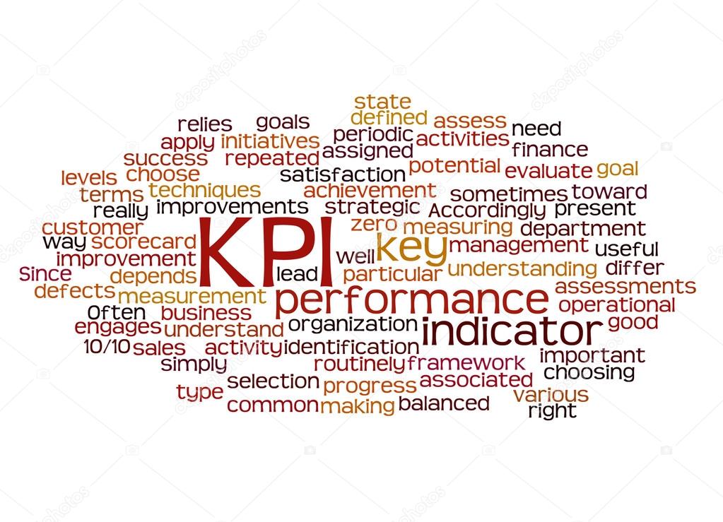 Word cloud of key performance indicator (kpi) and its related wo ...