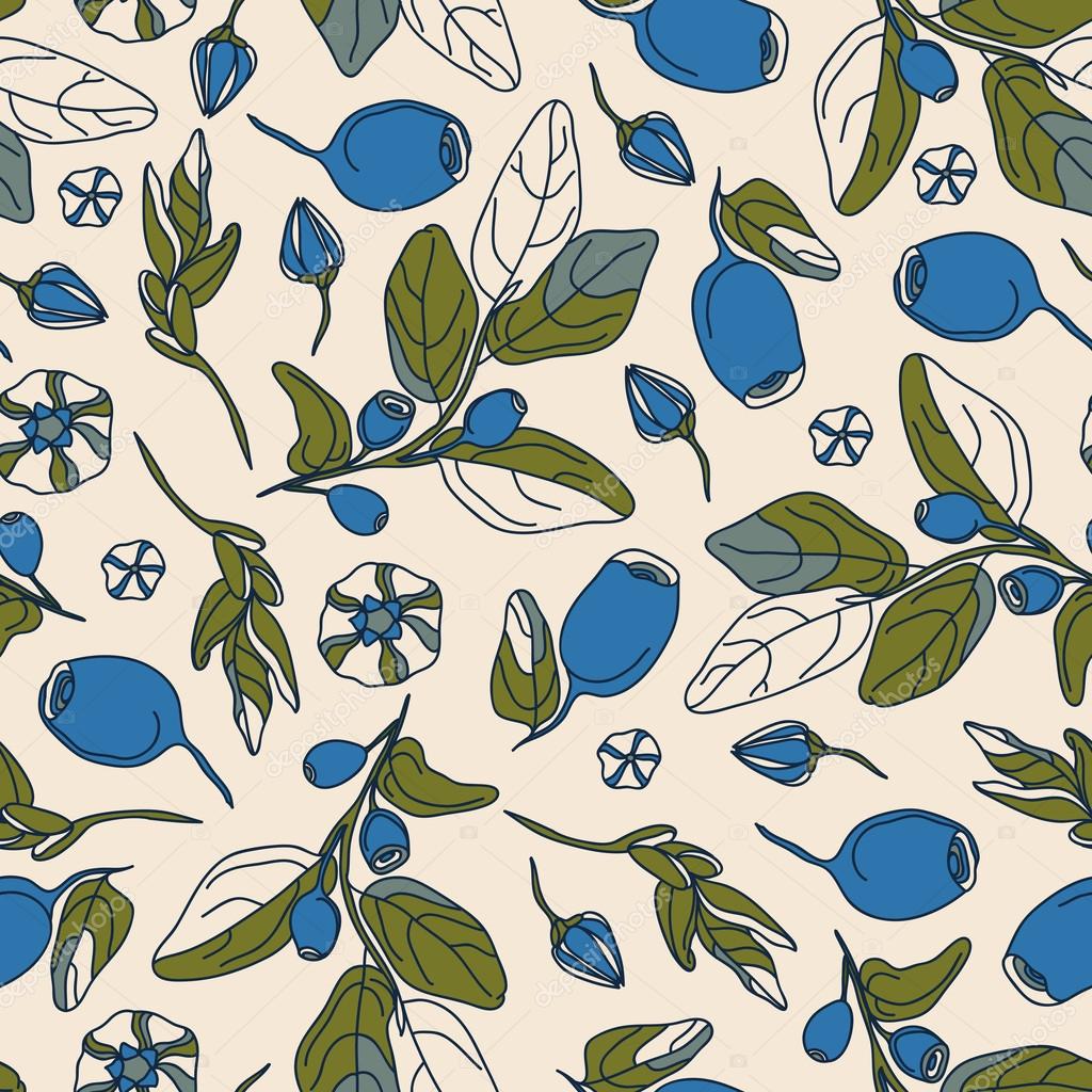 Blueberry Seamless Pattern — Stock Vector © Aksiniya_Polyarnaya #82529570