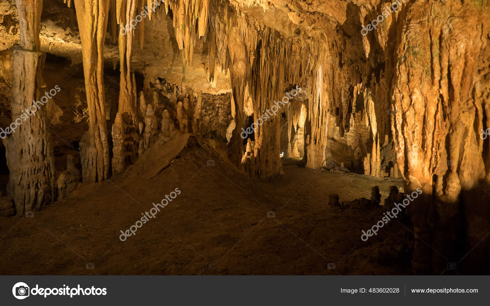 Cave Rock Walls Scene View Magic Light Cave Stock Photo by ©jafarxf ...