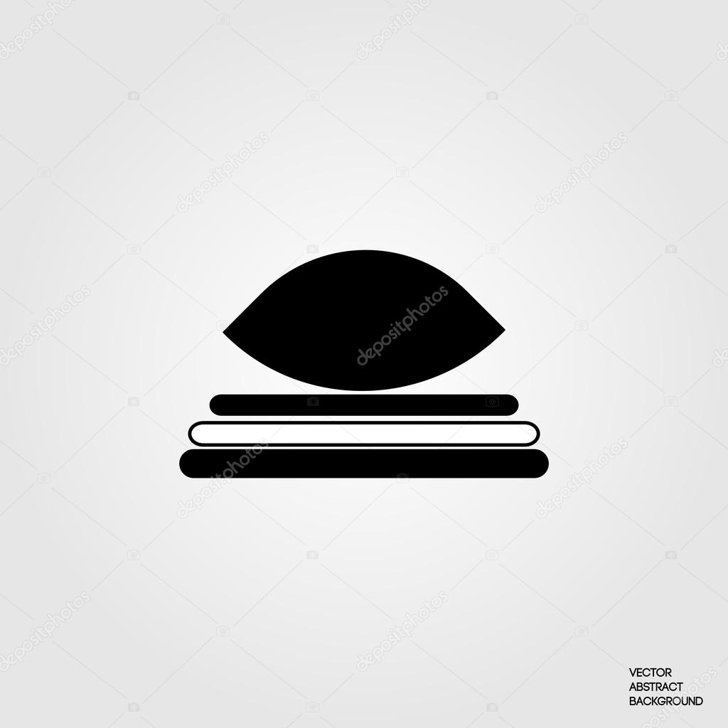 Linen icon. Linens. Pillows, sheets, blankets. Washing silhouette Stock ...