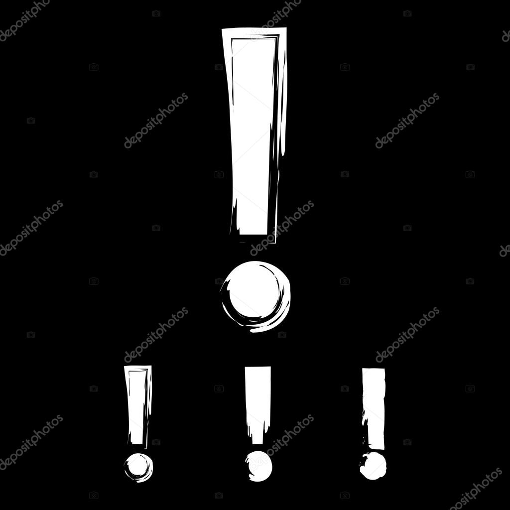 Exclamation mark. Icon exclamation mark. Sign of the silhouette ...