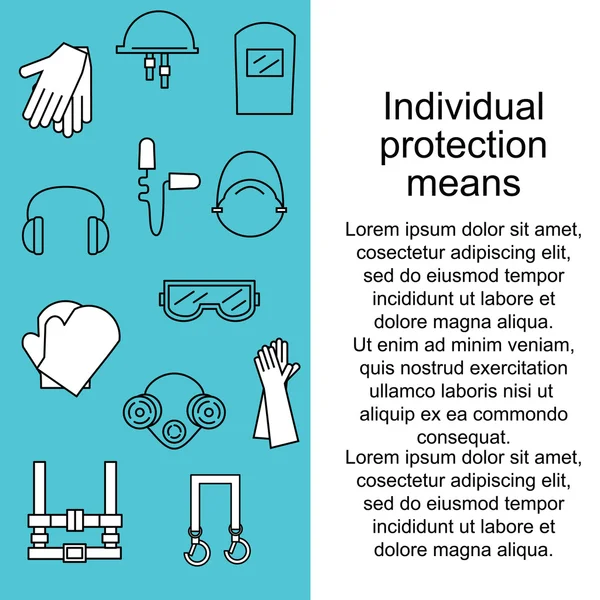 A set of individual protection logos. Eye protection, hearing ...