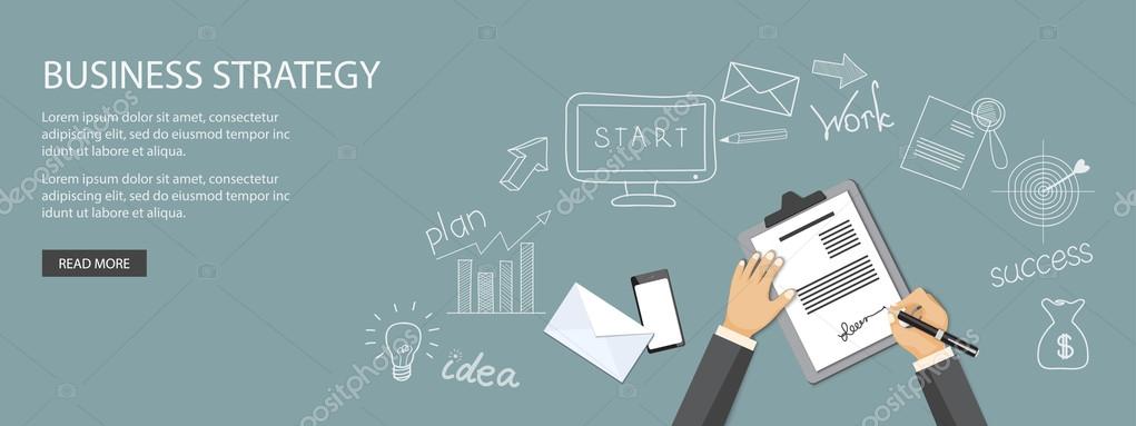 Banner of site business strategy Stock Vector by ©sliplee 80089652