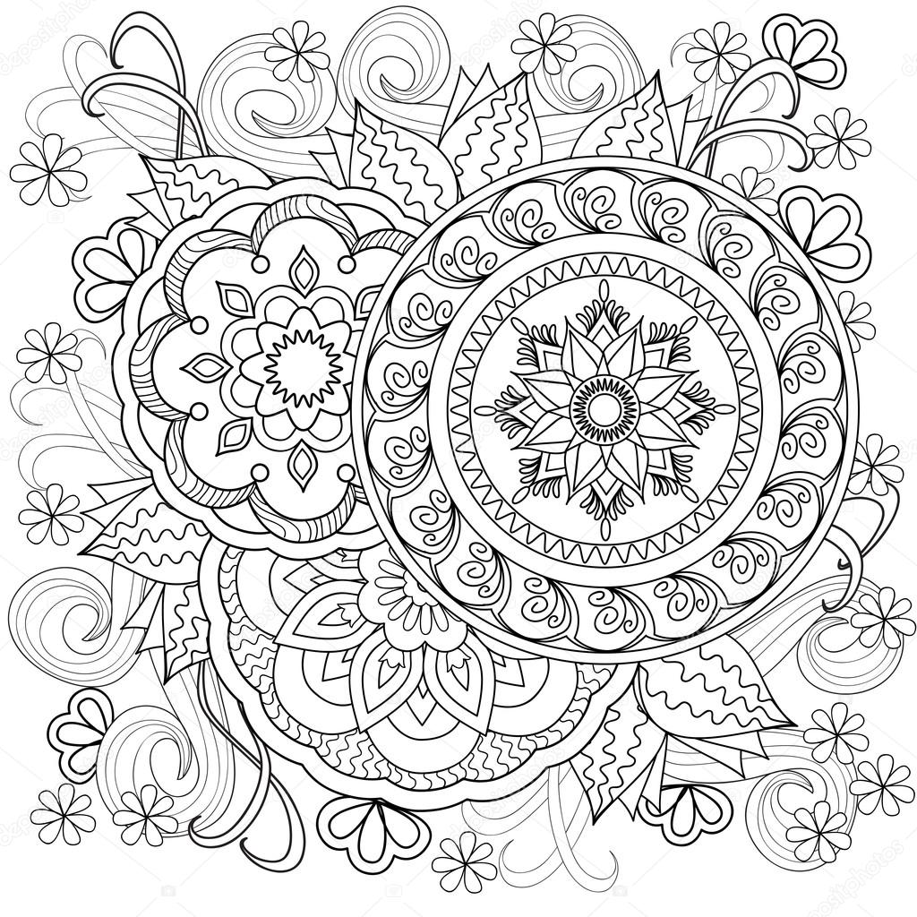 Flowers-mandalas-b10 — Stock Vector © sliplee #93374986