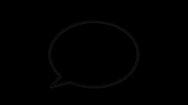 Animated white outlined speech bubble, chat balloon icon. Pictogram ... Animated white outlined speech bubble, chat balloon icon. Pictogram ...