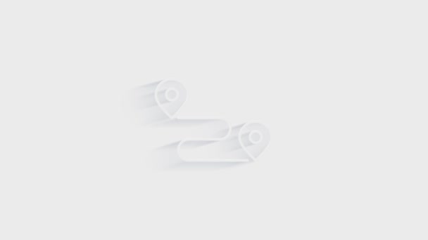 Map navigation 3D shadow icon isolated on white background. Outline web ...