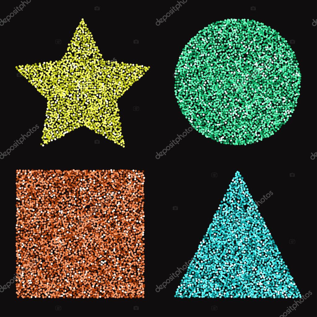 Conjunto de vectores de color formas geométricas brillantes. 2022